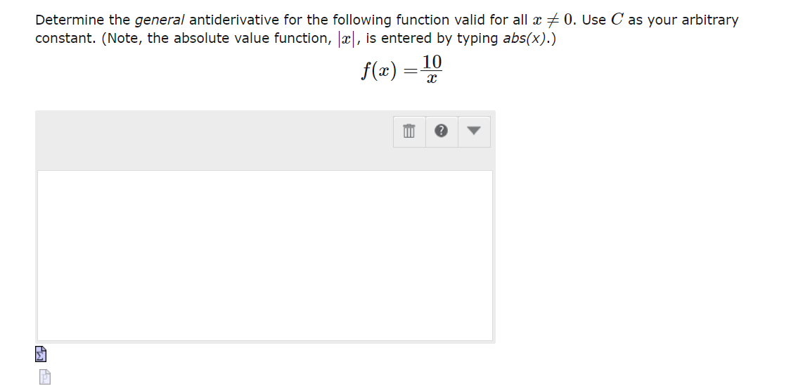 Solved Determine the general antiderivative for the | Chegg.com