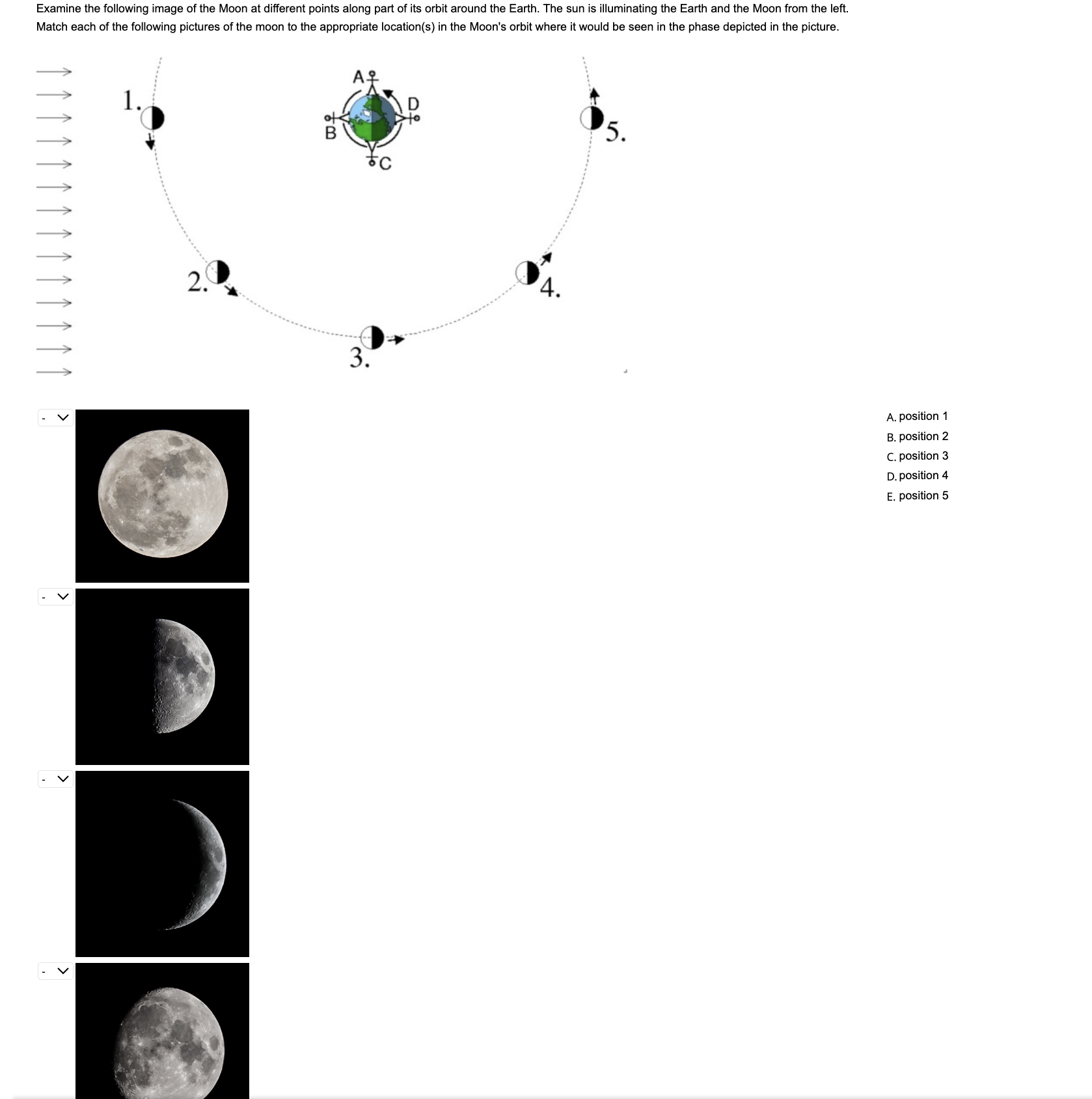Solved Examine the following image of the Moon at different | Chegg.com