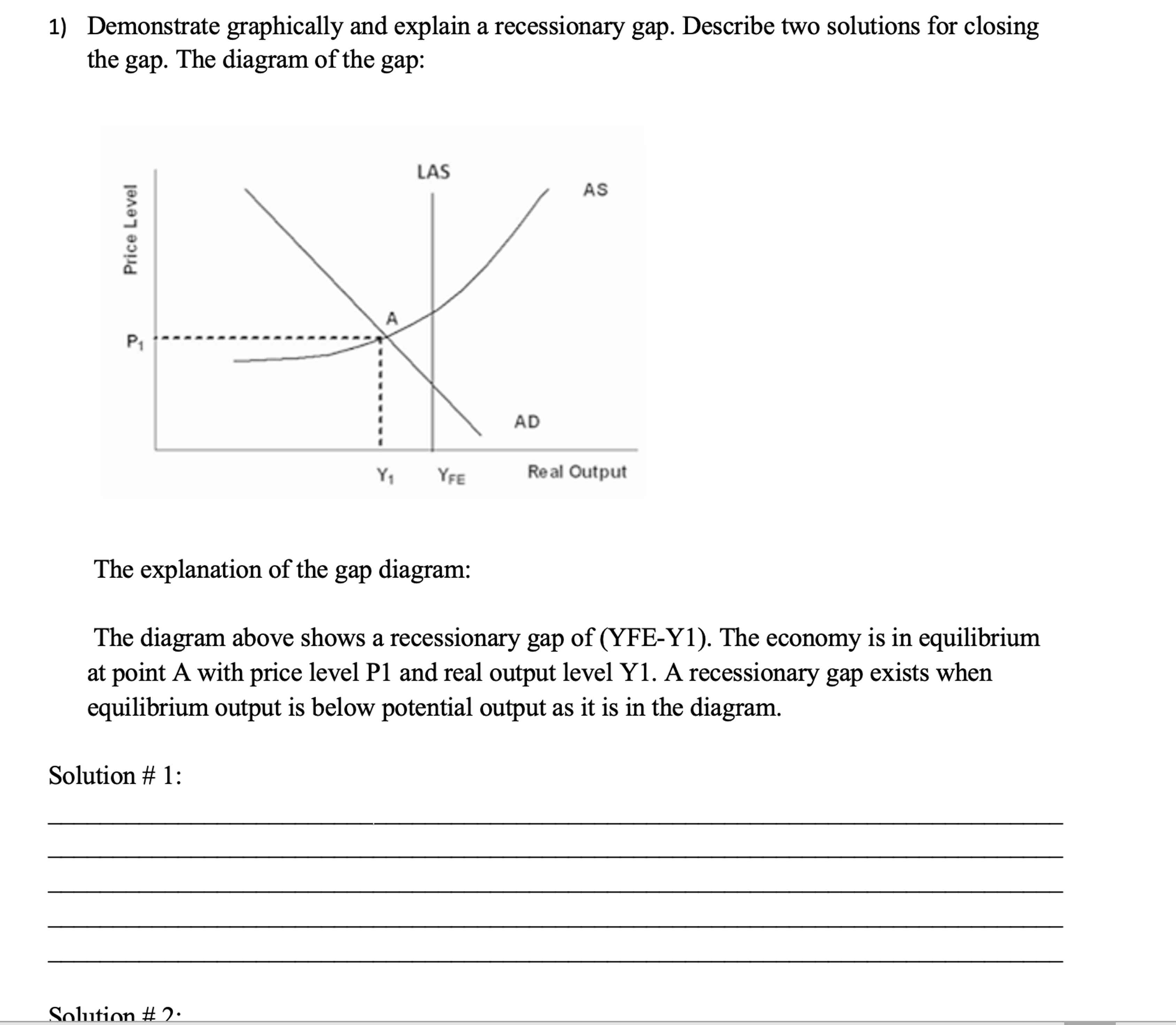 Solved Demonstrate graphically and explain a recessionary | Chegg.com