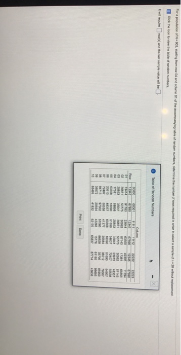 For a population of N = 903, starting from row 04 and | Chegg.com For a population of N = 903, starting from row 04 and | Chegg.com