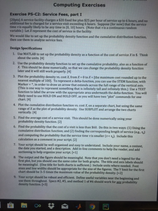 Solved Computing Exercises Exercise PS-C2: Service Fees, | Chegg.com