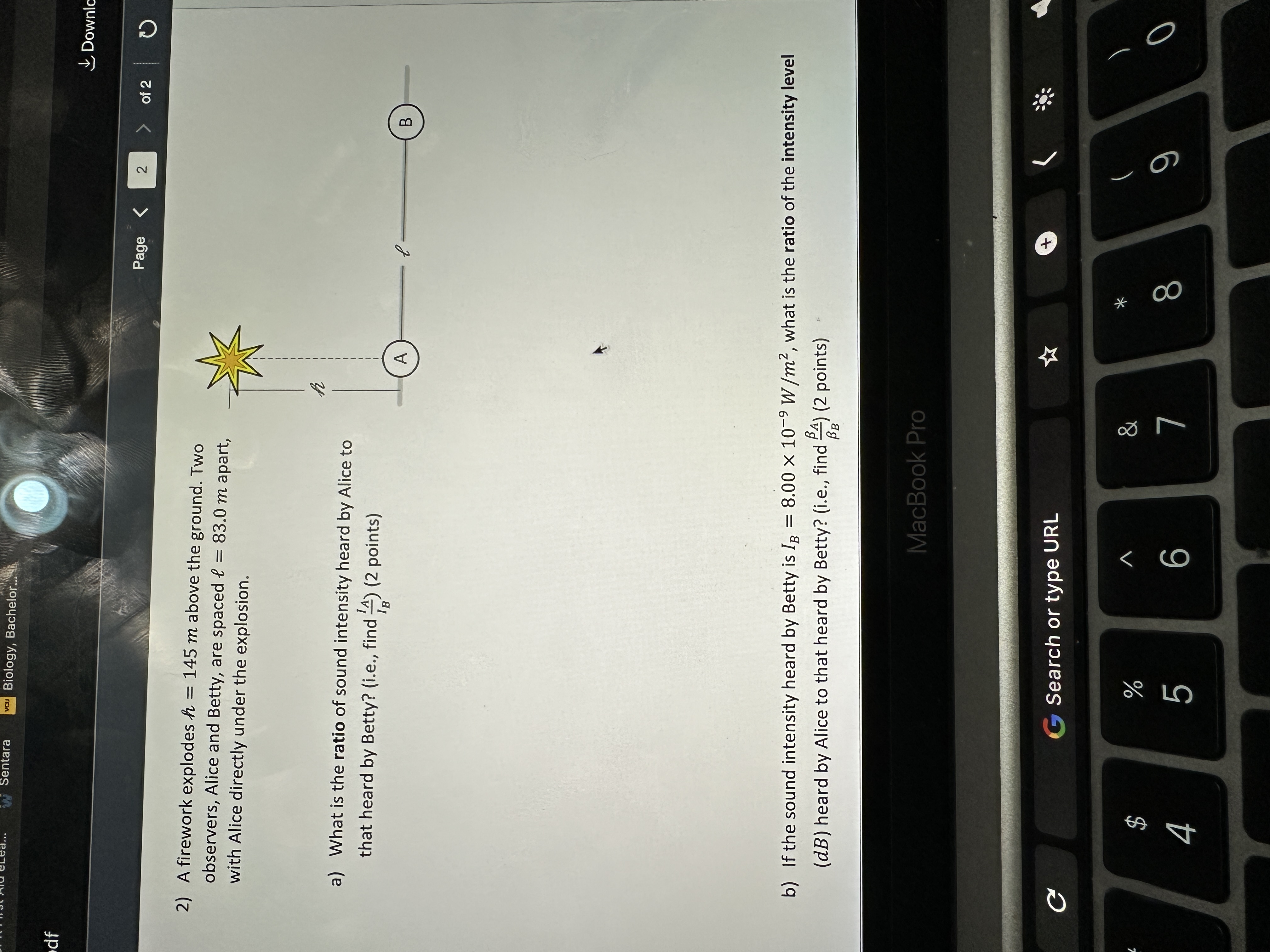 Solved A firework explodes h=145m ﻿above the ground. | Chegg.com
