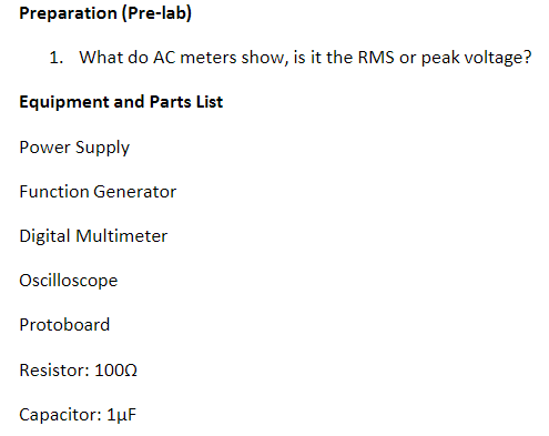 Solved 1. What do AC meters show, is it the RMS or peak | Chegg.com