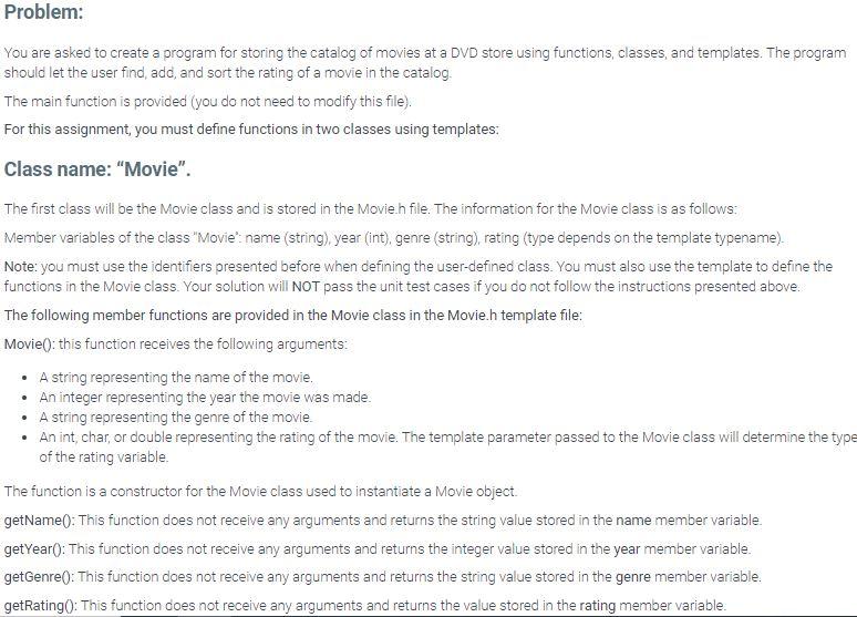 Solved Problem: You are asked to create a program for | Chegg.com