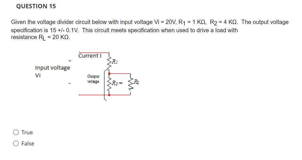 [Solved]: Given the voltage divider circuit below with inp