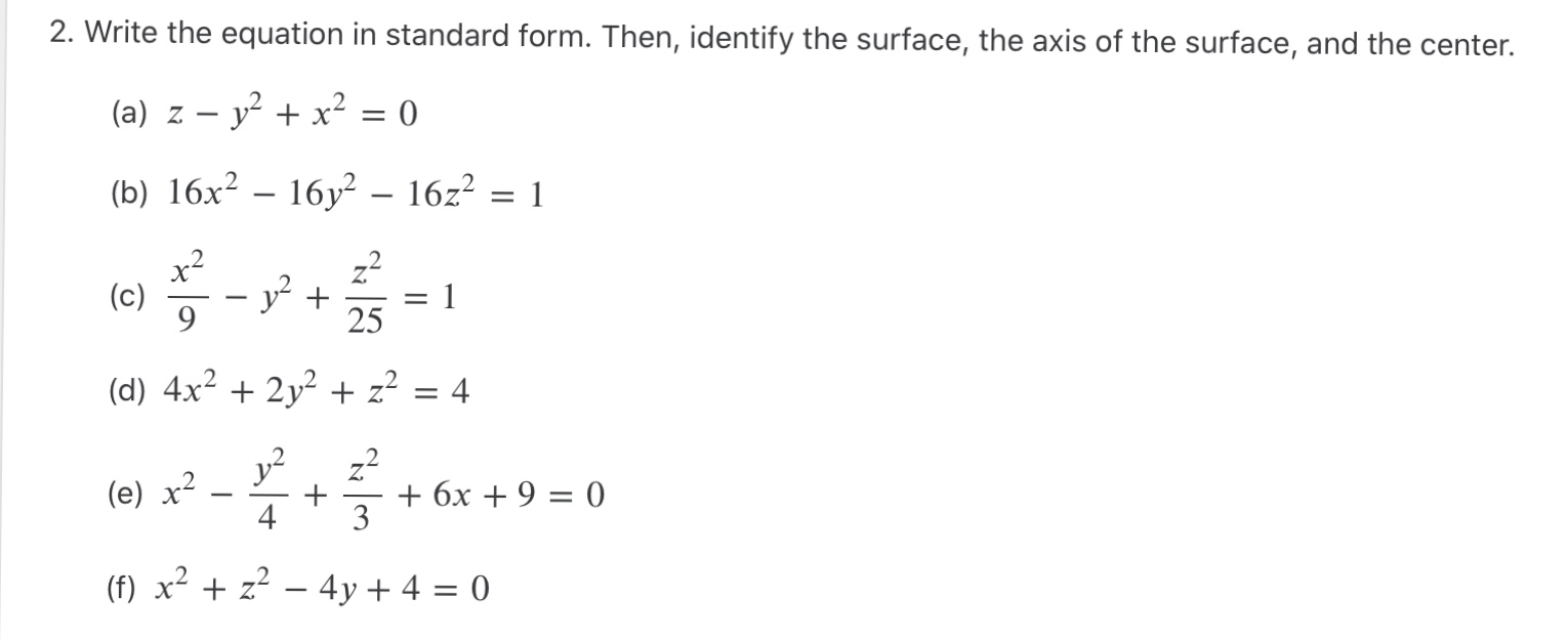 Solved Write the equation in standard form. Then, identify | Chegg.com