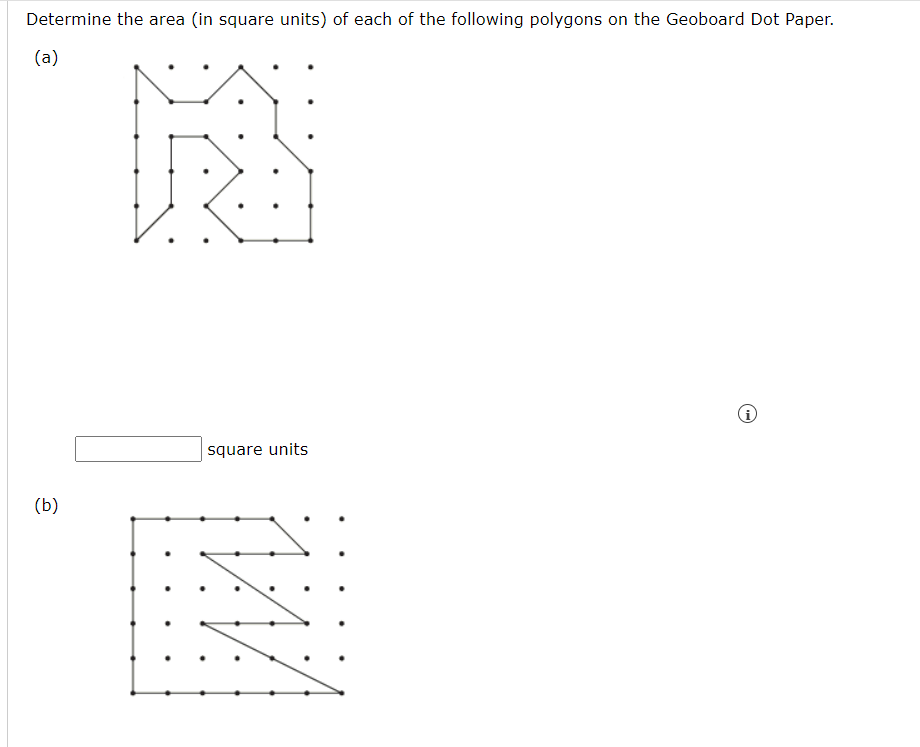 [Solved]: Determine the area (in square units) of each of