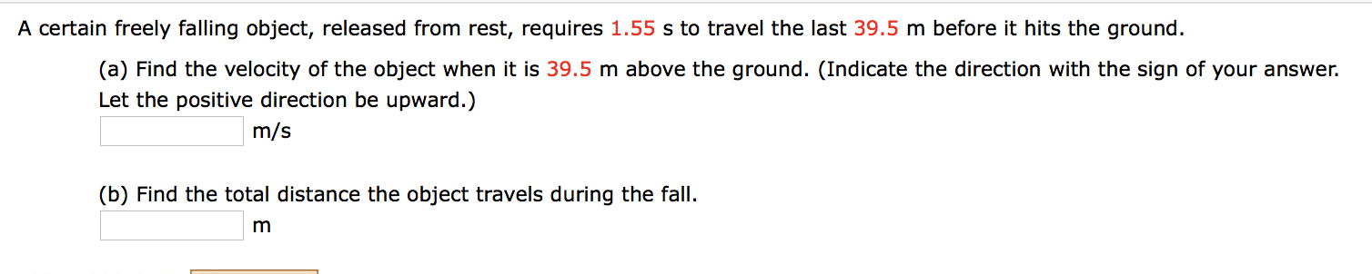 Solved A certain freely falling object, released from rest, | Chegg.com