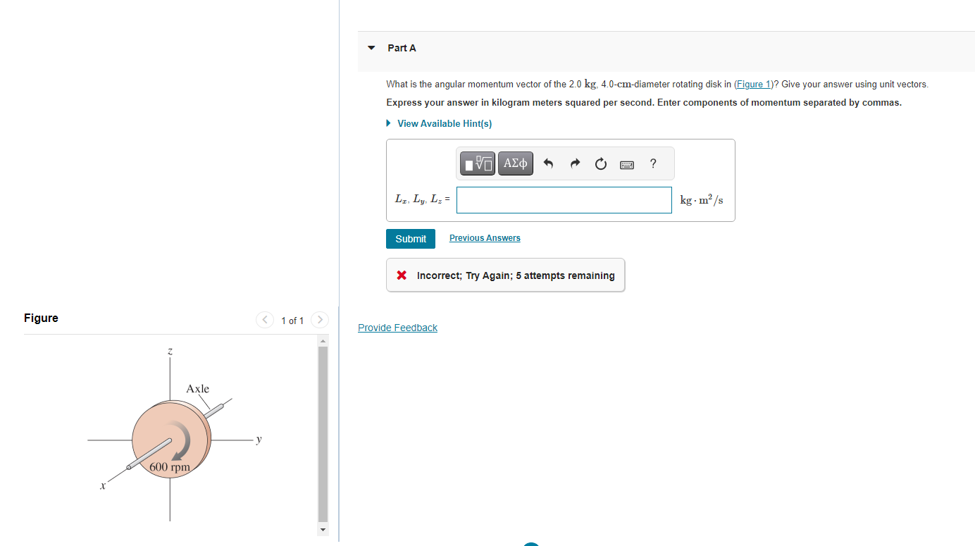 Solved What is the angular momentum vector of the 2.0 | Chegg.com