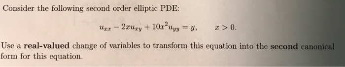 Solved Consider The Following Second Order Elliptic Pde Use