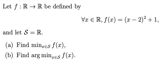 Solved Let f:R→R be defined by ∀x∈R,f(x)=(x−2)2+1 and let | Chegg.com