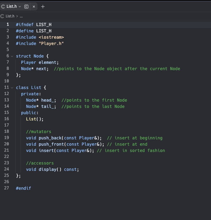 Solved main.cpp > ...List.h > ...Week 11 Lab Activities The | Chegg.com