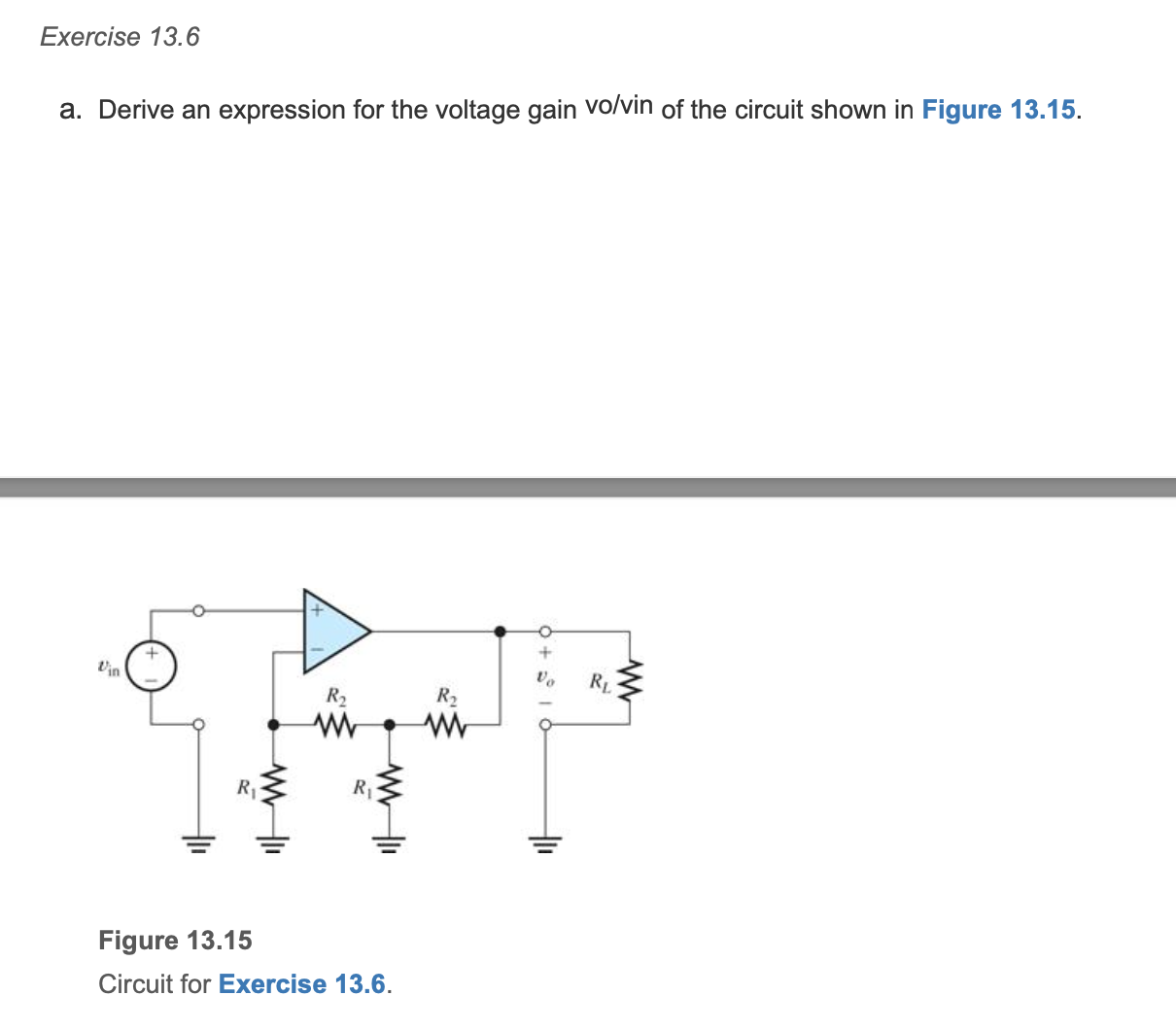Solved Exercise 13.6a. ﻿Derive an expression for the voltage | Chegg.com