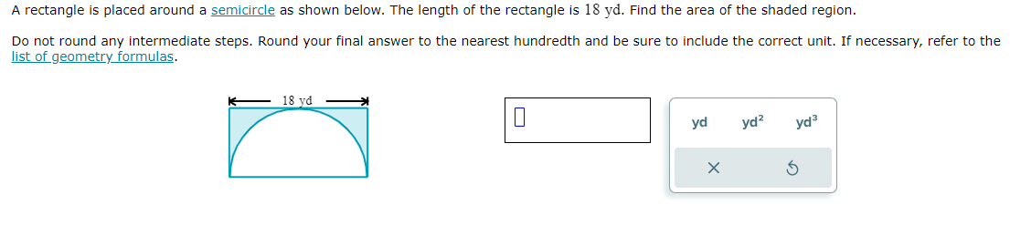 Solved A rectangle is placed around a semicircle as shown | Chegg.com