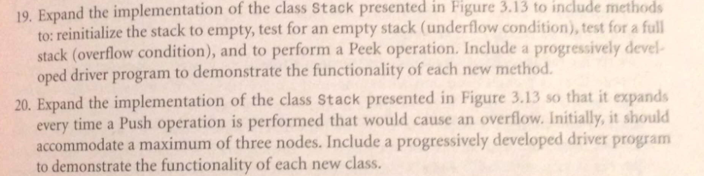 Solved 19. Expand the implementation of the class Stack | Chegg.com