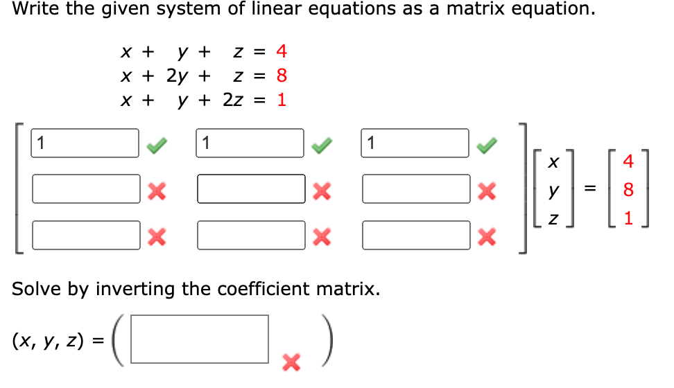 Solved Write the given system of linear equations as a | Chegg.com