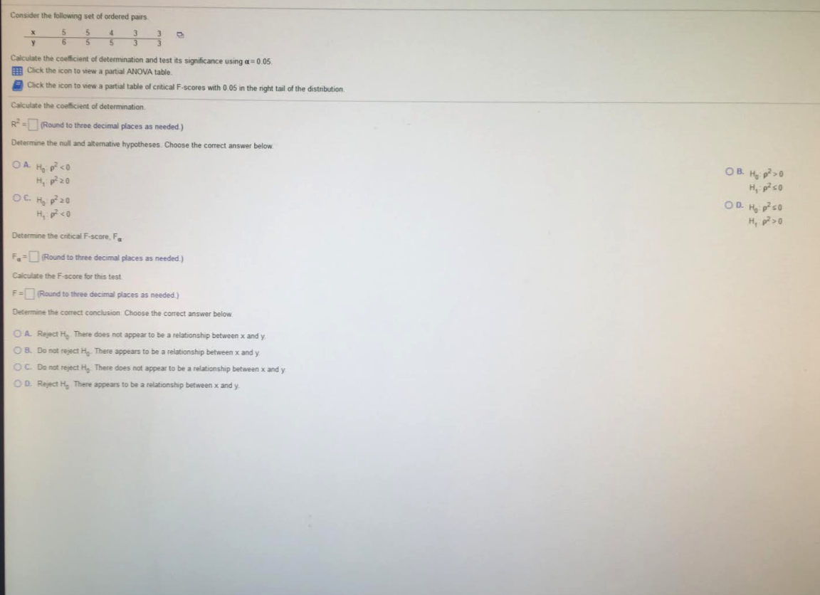 Solved Consider the following set of ordered pairs Calculate | Chegg.com