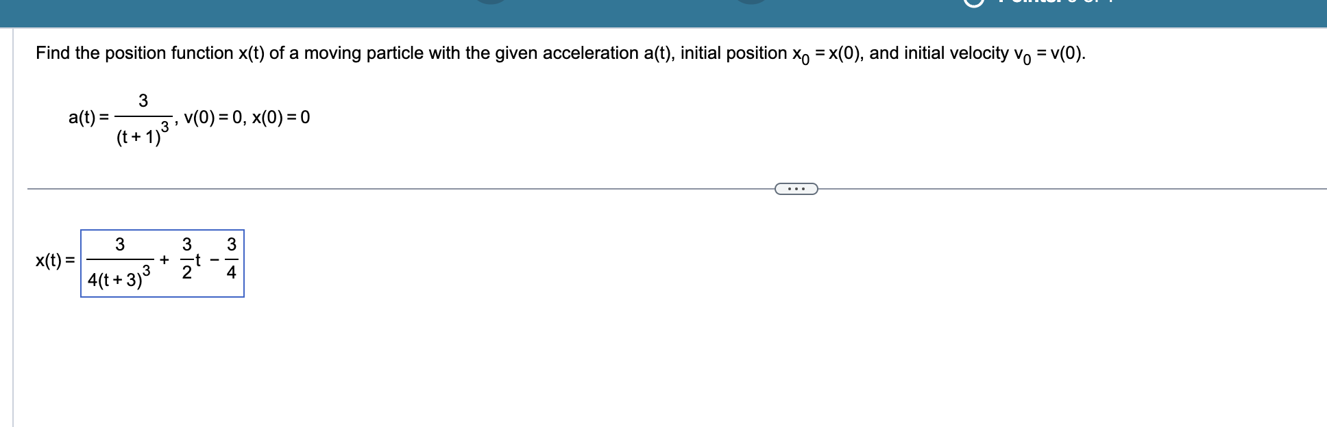 Solved Find the position function x(t) of a moving particle | Chegg.com