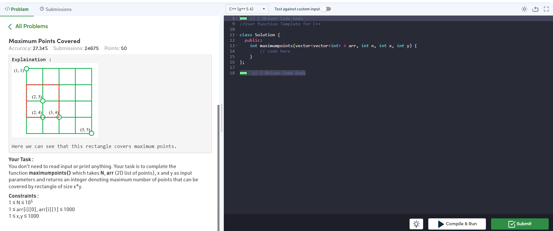 Solved Given N points on a 2D plane. Find the maximum number | Chegg.com