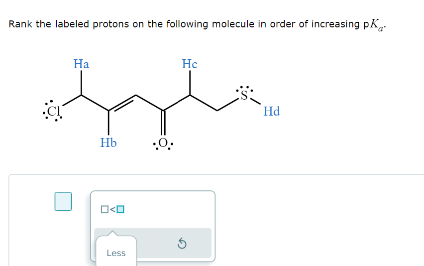 Solved Rank the labeled protons on the following molecule in | Chegg.com
