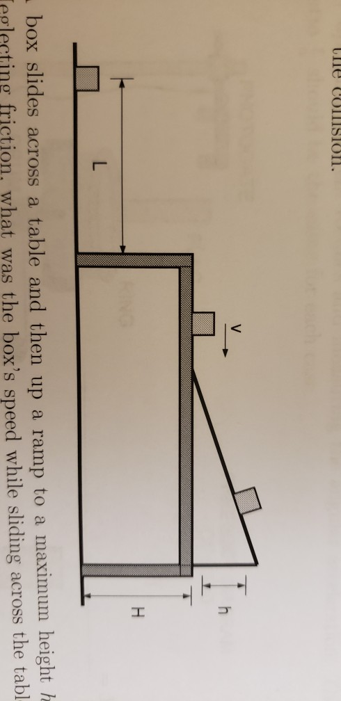 Solved 1. a box slides across a table and then up a ramp to | Chegg.com