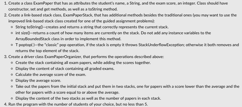 Solved Java language public ImprovedLinkedStack() { | Chegg.com