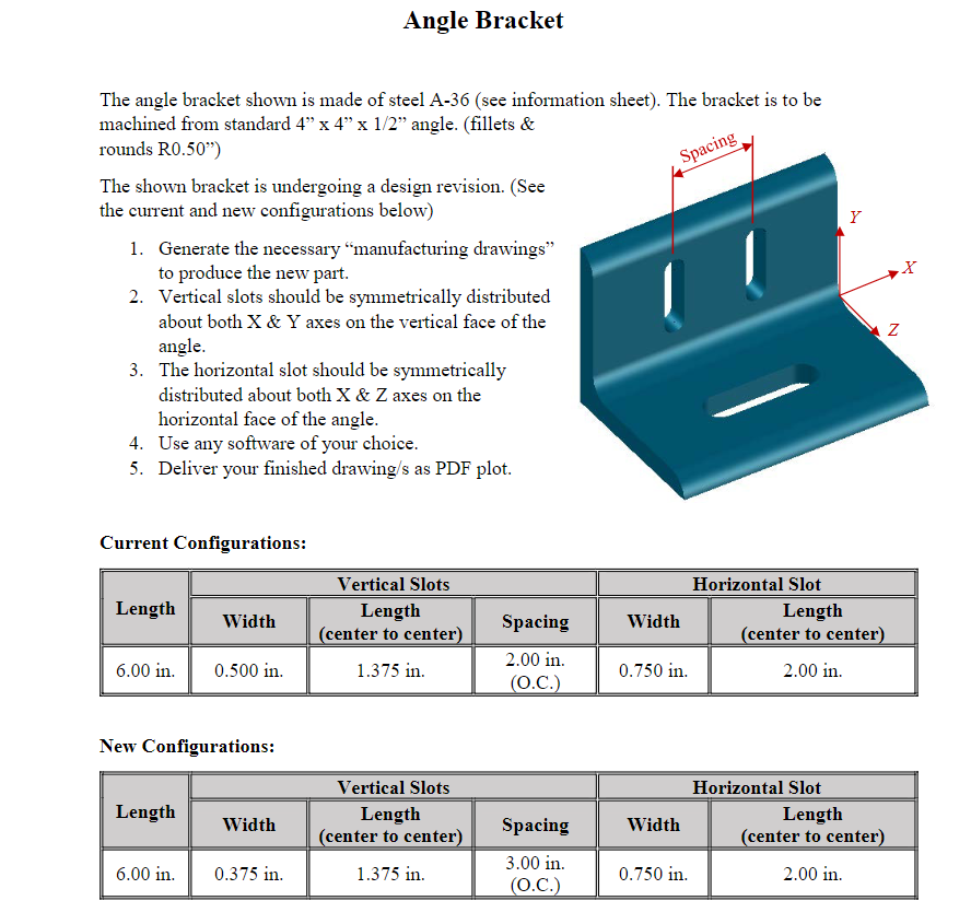 Solved Angle Bracket The angle bracket shown is made of | Chegg.com