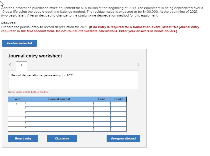 Solved Alteran Corporation purchased office equipment for | Chegg.com