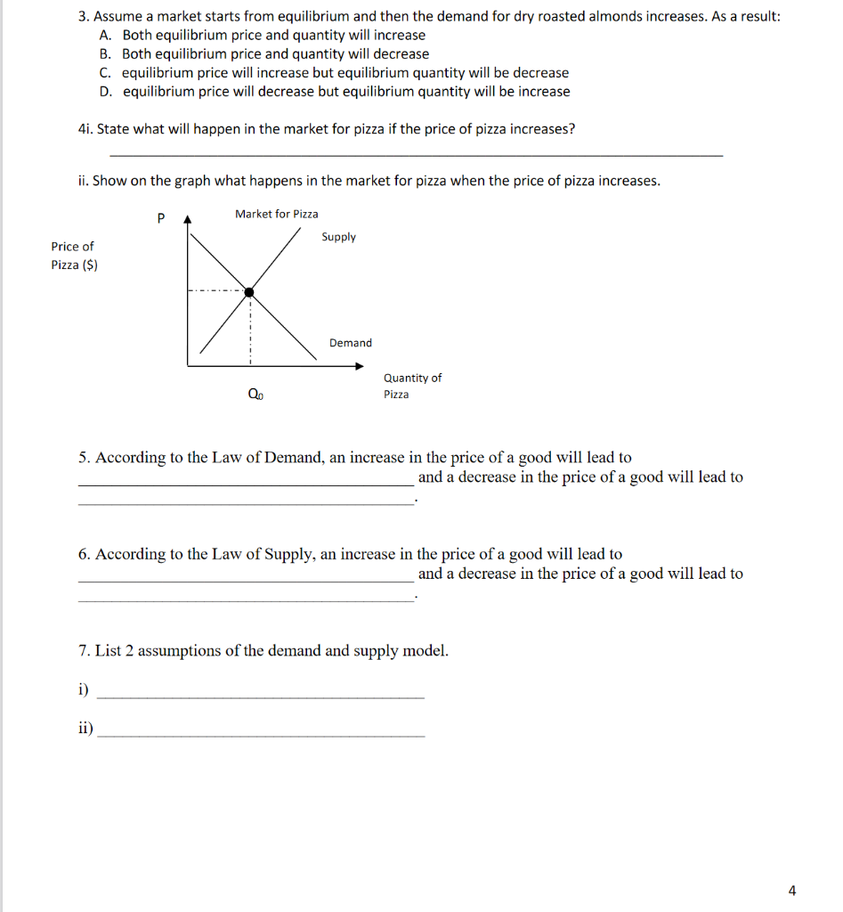 Solved 3. Assume a market starts from equilibrium and then | Chegg.com