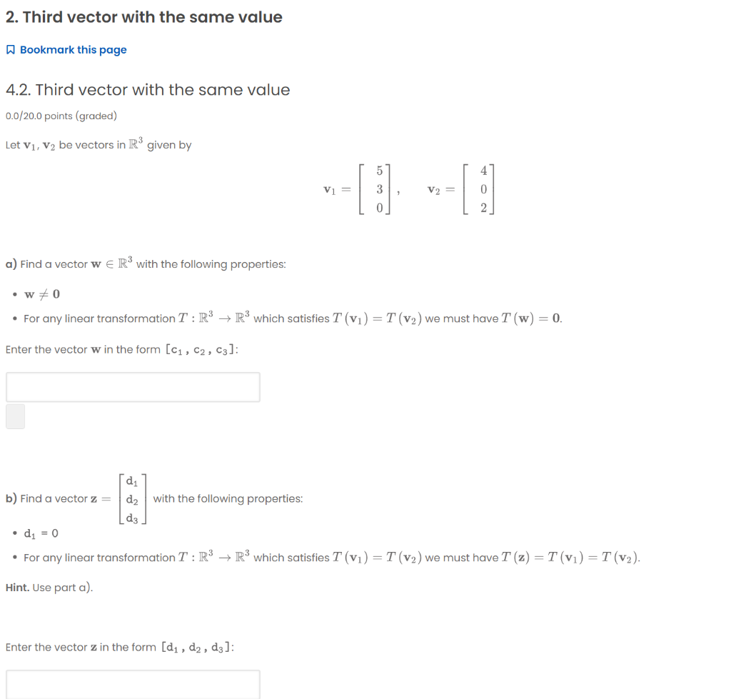 Solved 2. Third vector with the same value Bookmark this | Chegg.com