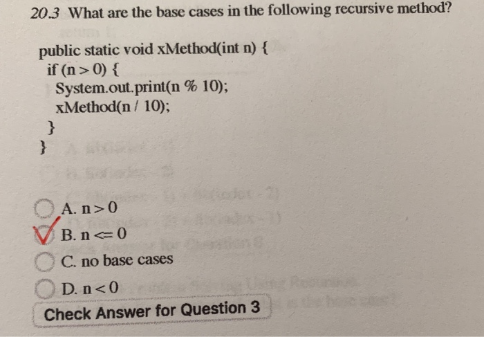 Solved 20.3 What are the base cases in the following | Chegg.com