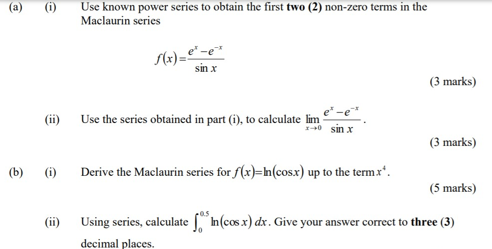 Solved (a) Use known power series to obtain the first two | Chegg.com