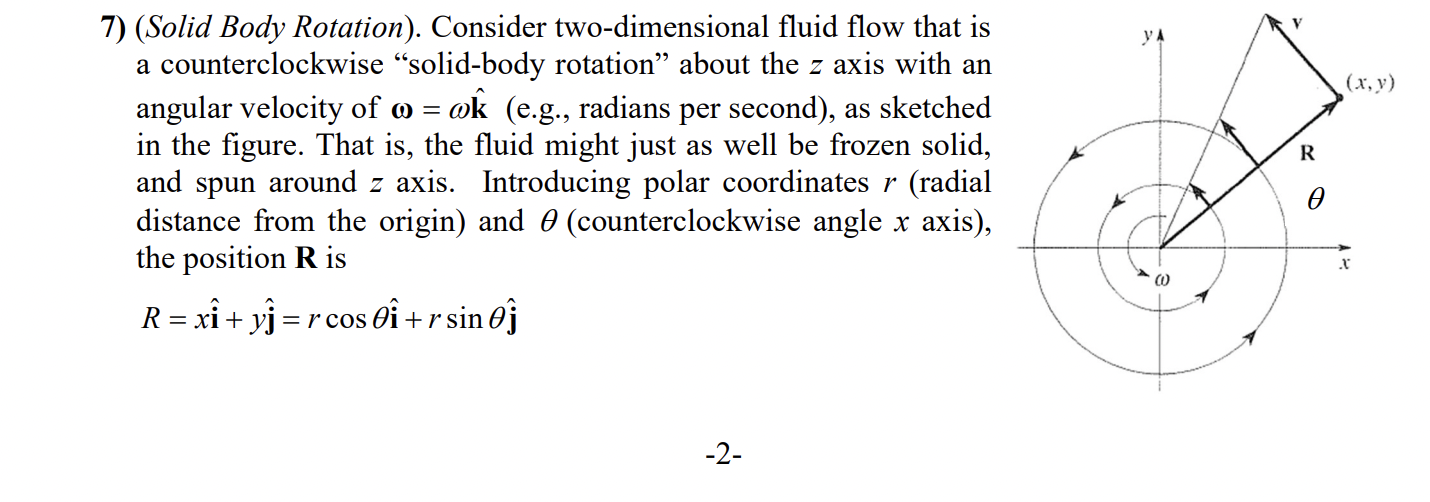 Solved YA Z (x,y) R 7) (Solid Body Rotation). Consider | Chegg.com