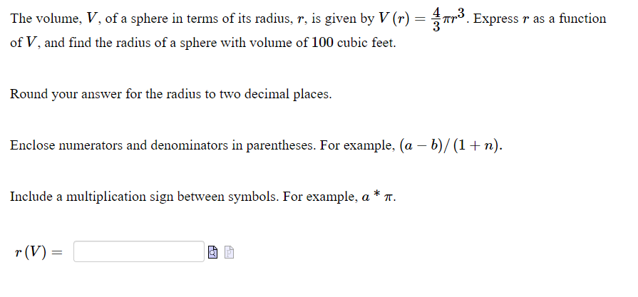 Solved Express R as a function of V. I have the second part | Chegg.com