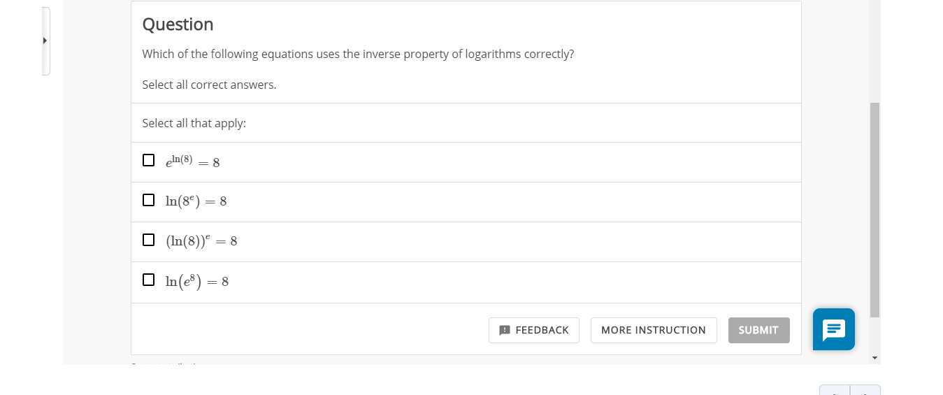 Solved Question Which of the following equations uses the | Chegg.com