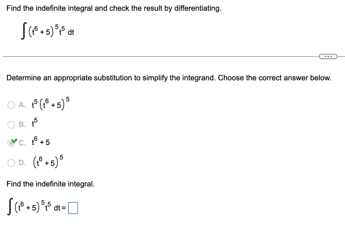 Solved Determine an appropriate substitution to simplify the | Chegg.com