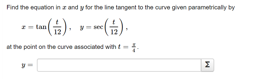 Solved Find the equation in x and y for the line tangent to | Chegg.com