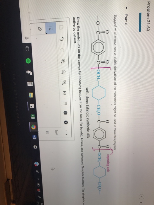 Solved te Submit Part B Draw the structures of the monomers | Chegg.com