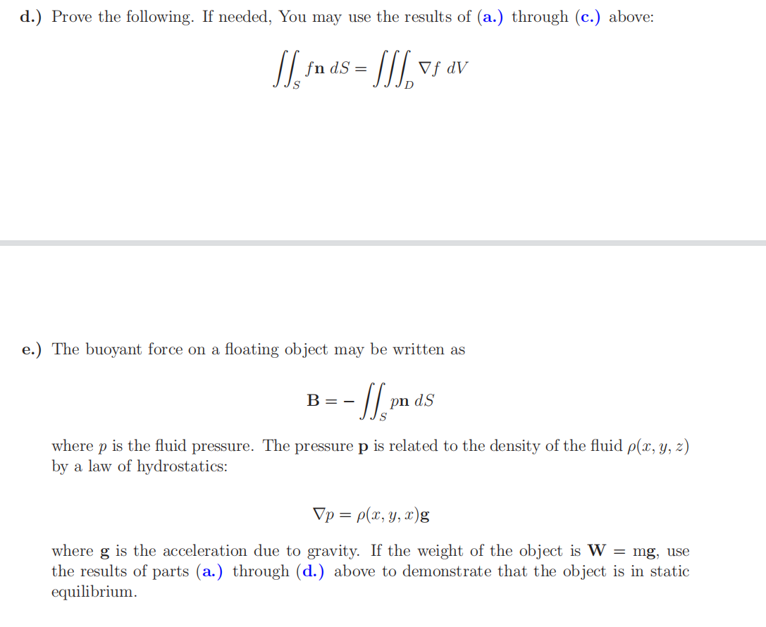 Solved Problem 2: Hydrostatic Analysis The buoyant force on | Chegg.com