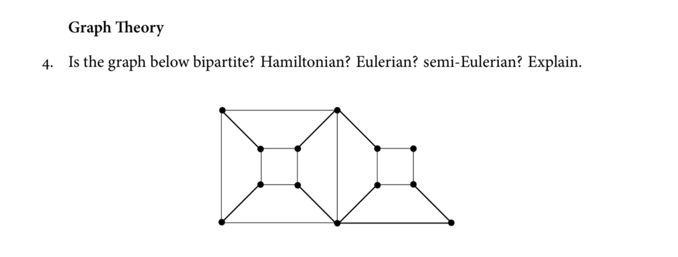 Solved Graph Theory 4. Is the graph below bipartite? | Chegg.com