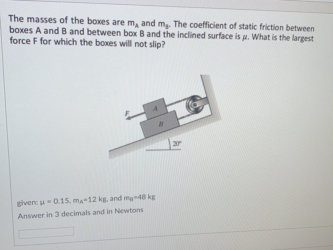 Solved The masses of the boxes are ma and mg. The | Chegg.com