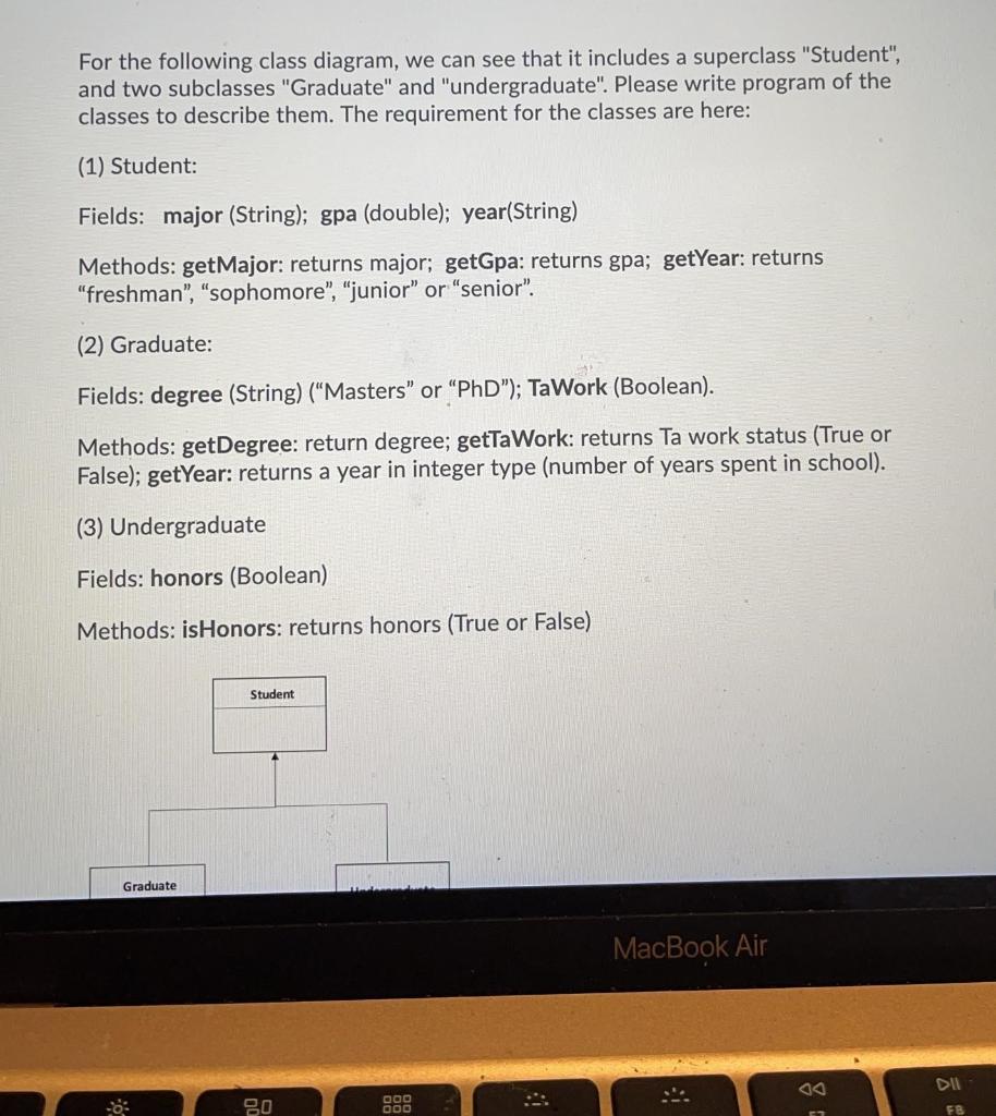 Solved For the following class diagram, we can see that it | Chegg.com