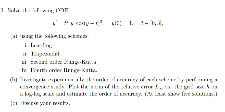 Solved 3. Solve the following ODE: | Chegg.com