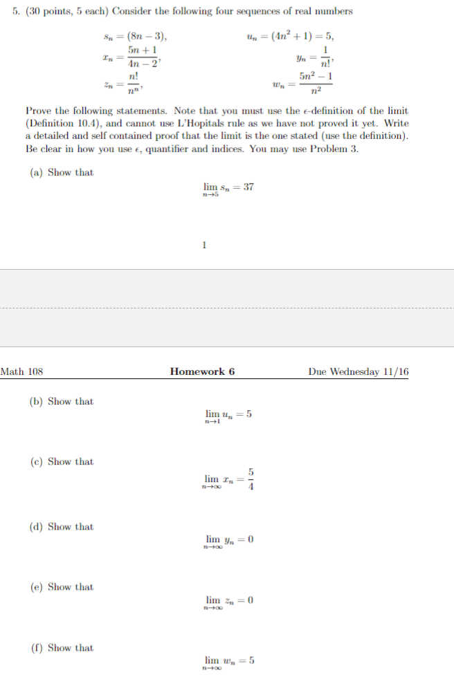 Solved 5. ( 30 points, 5 each) Consider the following four | Chegg.com