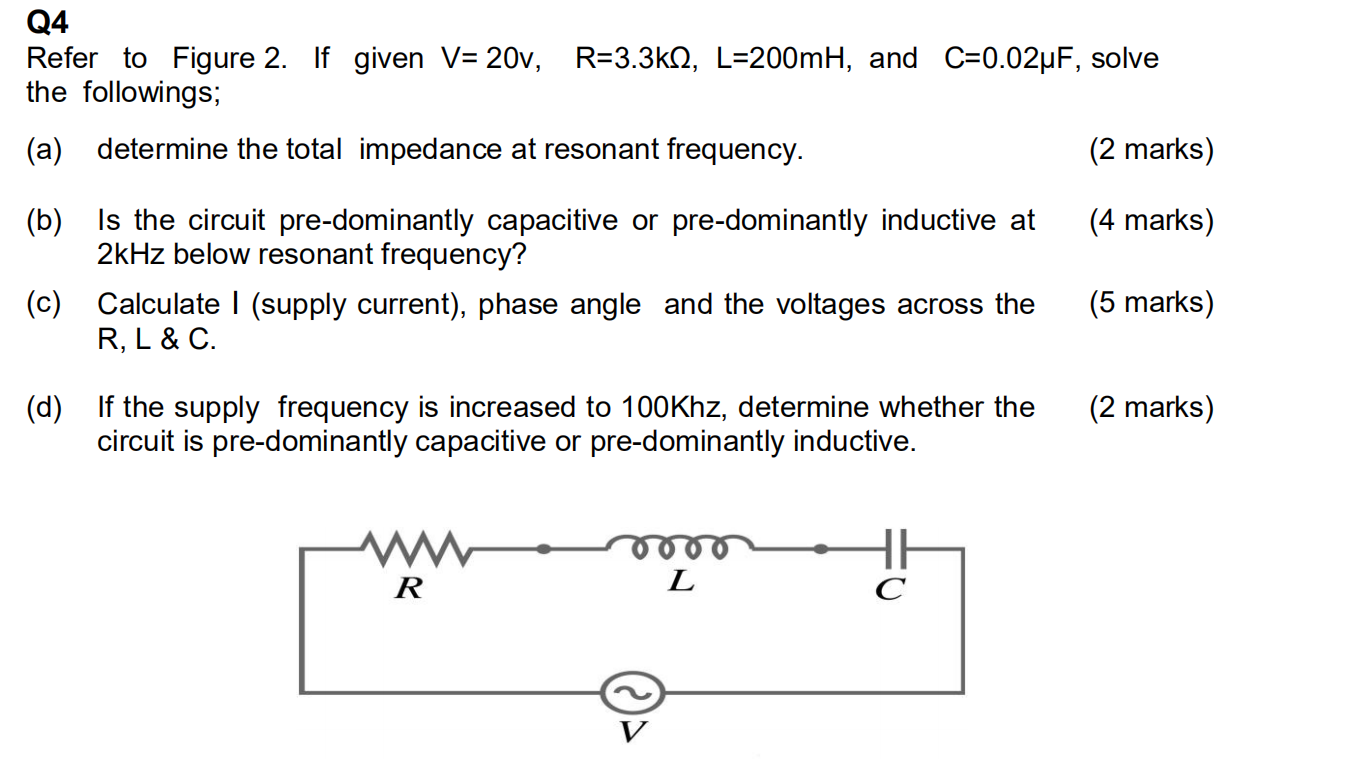 Solved Q4 Refer To Figure 2 If Given V 20v R 3 3kn
