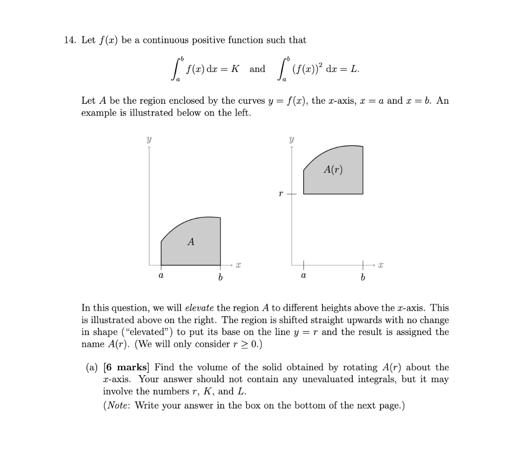 Solved 14. Let f(x) be a continuous positive function such | Chegg.com