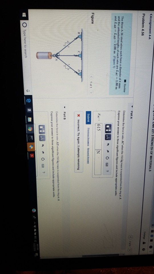 Solved Spring 2019: ENR 221 STRENGTH OF MATERIALS | Chegg.com