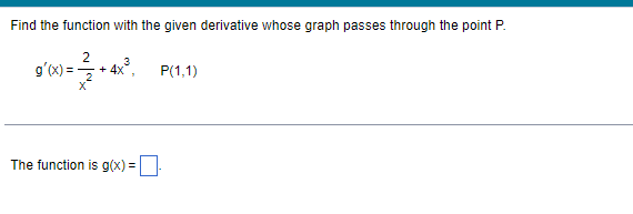 Solved Find the function with the given derivative whose | Chegg.com
