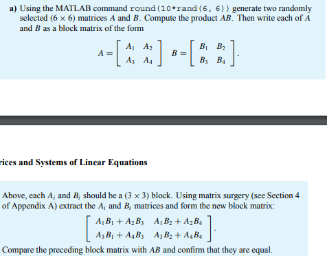 Solved 2. Partitioned matrices A matrix A is a (2 x 2) block | Chegg.com