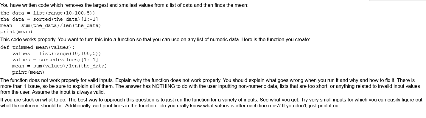 Solved 'ou have written code which removes the largest and | Chegg.com